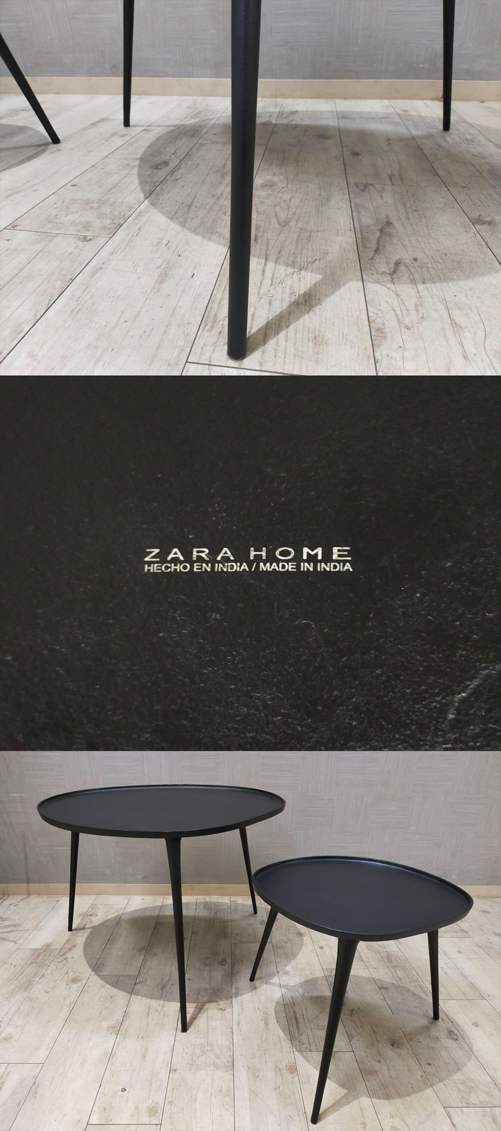 【目立った傷や汚れなし】ZARA HOME メタルテーブル2点セット ブラック系 アルミニウム ザラホーム サイドテーブル リビングテーブル ナイトテーブル 店舗什器の落札情報詳細 ...