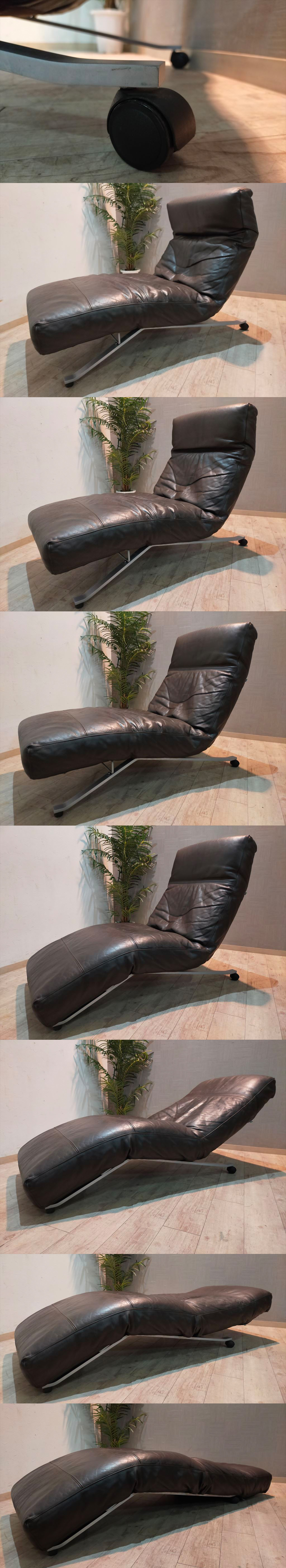 代購代標第一品牌－樂淘letao－北欧 eilersen アイラーセン vintage 高級本革シェーズロング 約27万円 革張 ACTUS デンマーク リクライニングソファ 1人掛ソファ